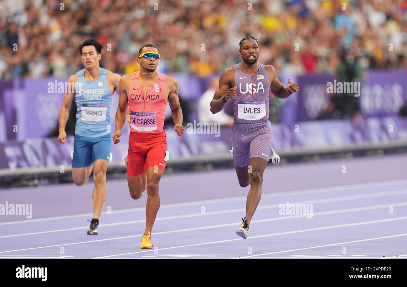 August 05 2024: Noah Lyles (USA) competes during the Men's 200m Round 1 ...