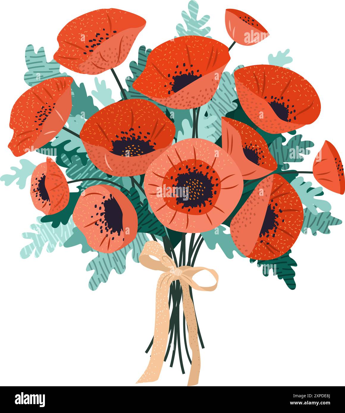 isolated Bouquet of Poppies. Clip Art Stock Vector Image & Art - Alamy