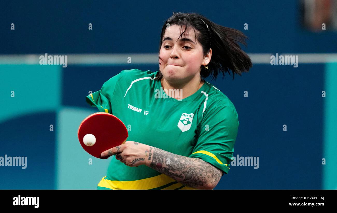 Brazil's Bruna Alexandre, with her teammate Giulia Takahashi, plays ...