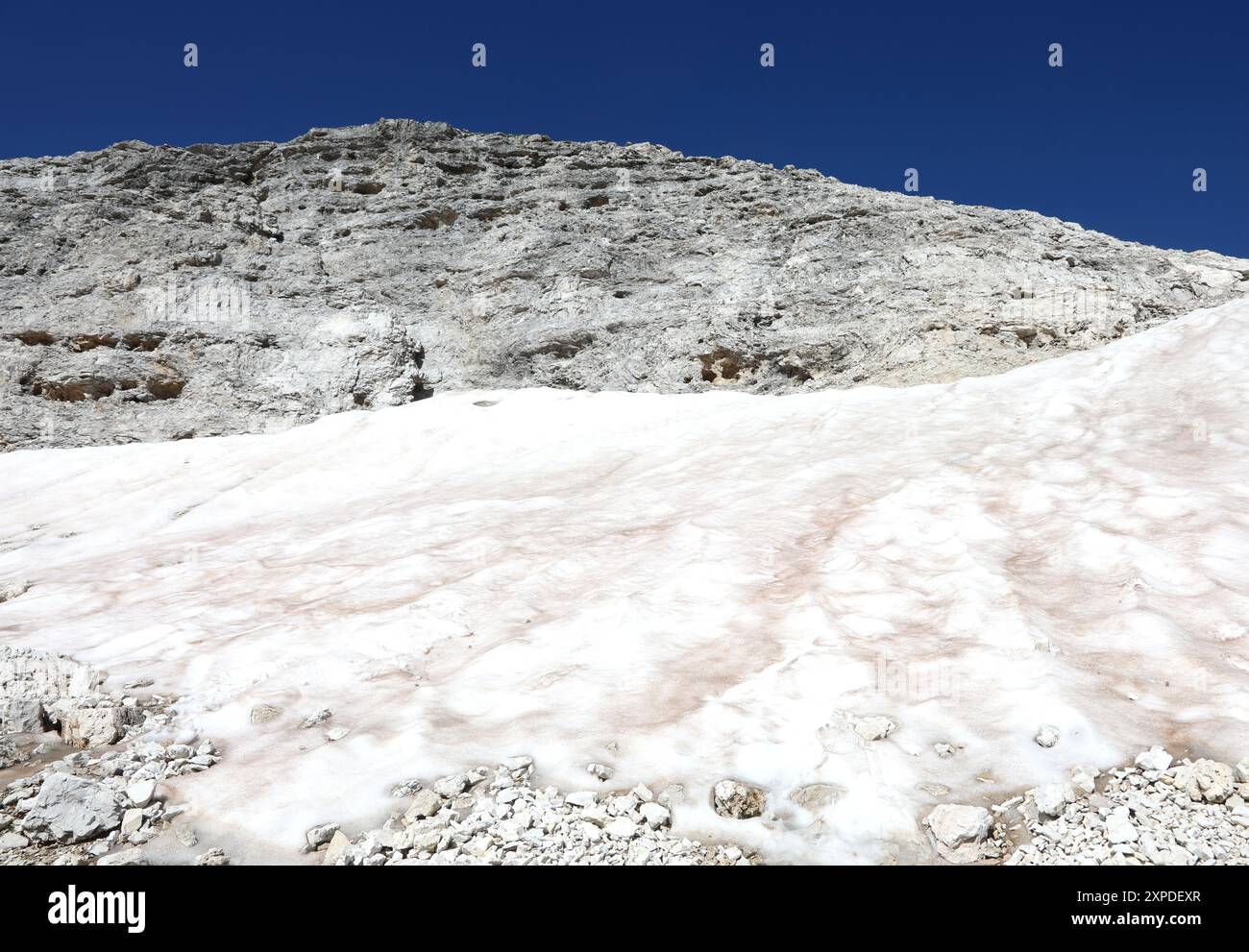 glacier snow melting in mountain due to climate change without people ...
