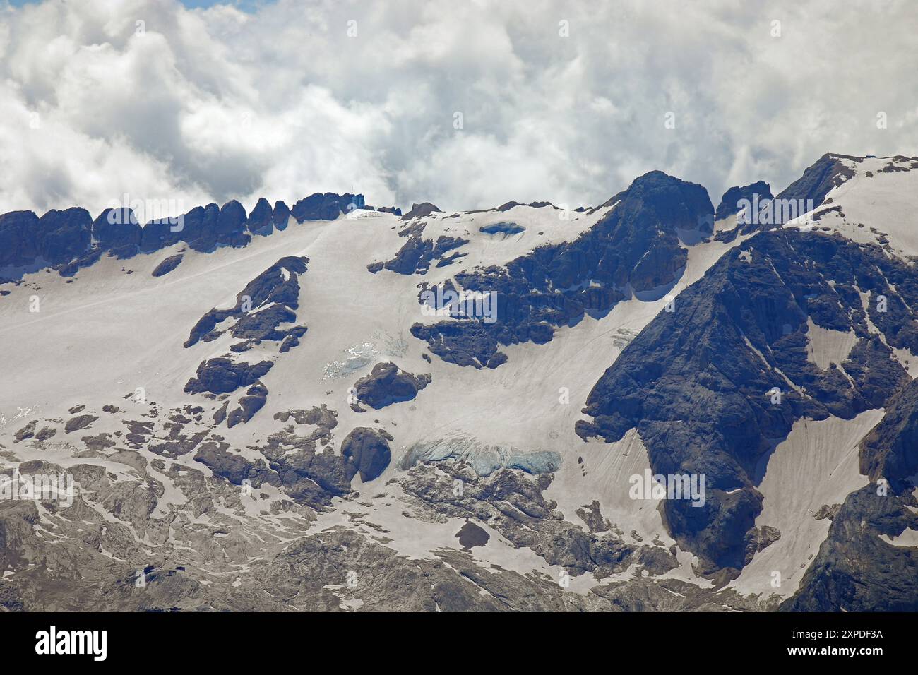 amazing view of the glacier of the MARMOLADA mountain in the Italian ...