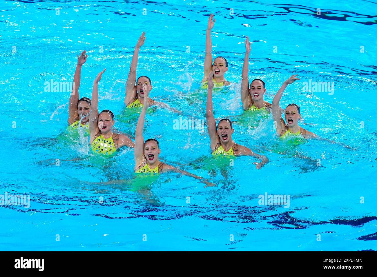 Team Italy compete in the technical routine of artistic swimming at the ...