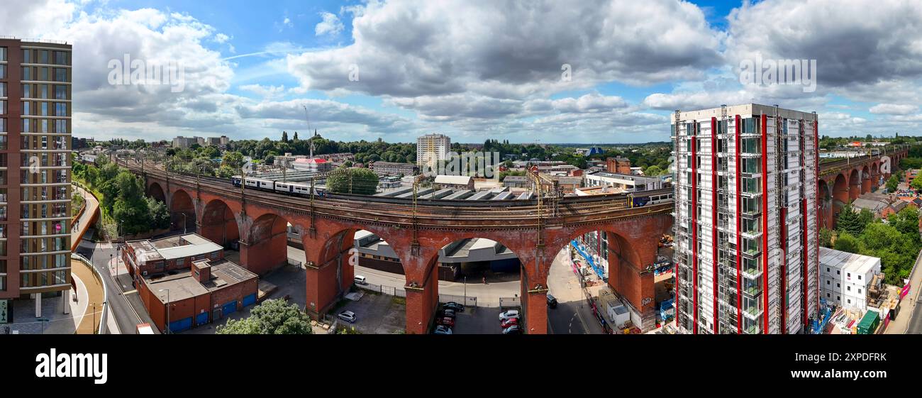 Panoramic aerial image of Stockport - Greater Manchester Stock Photo ...