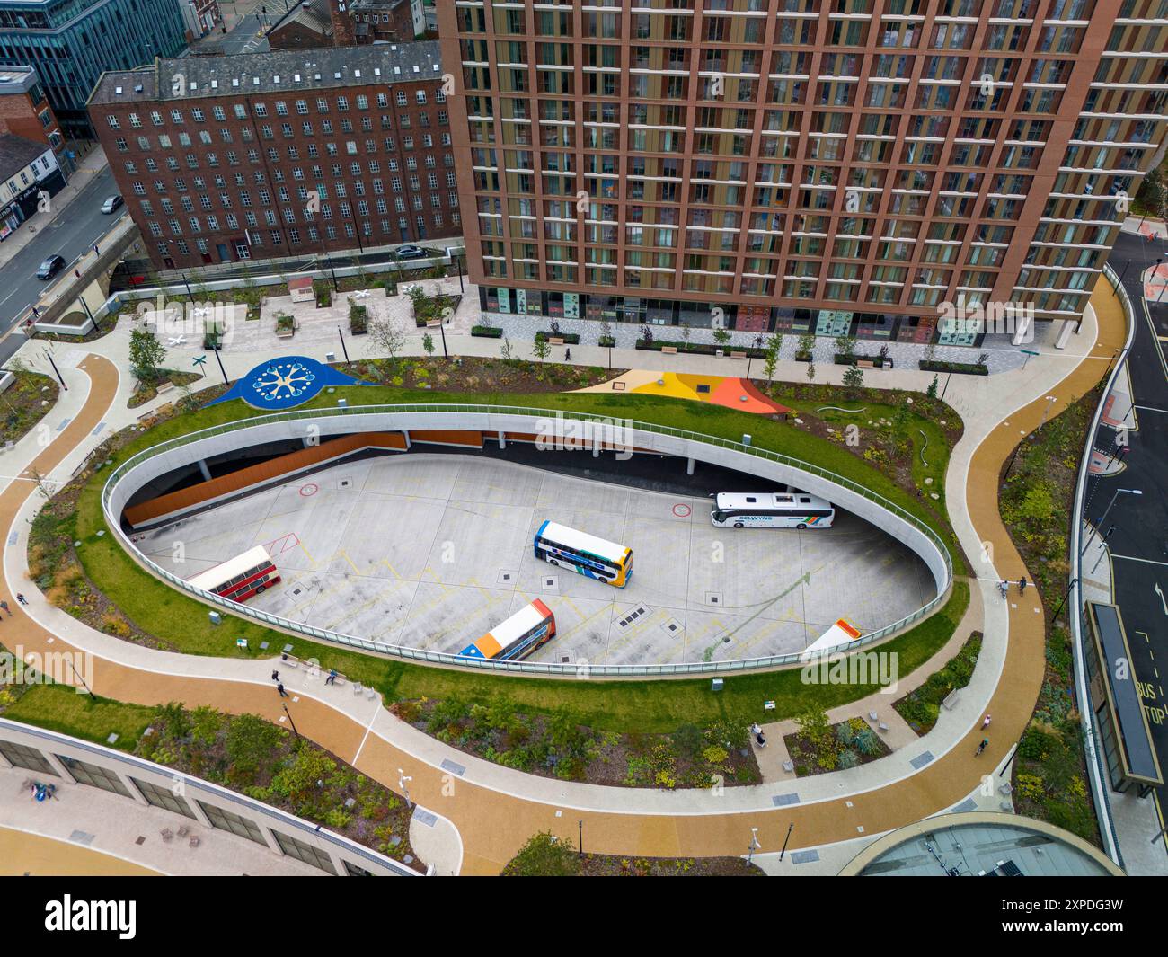 Aerial view of Stockport Interchange in Stockport - Greater Manchester ...