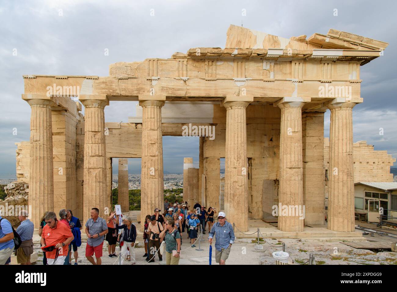 Athens, Greece - October 7, 2019: Ancient meets modern in cityscape ...