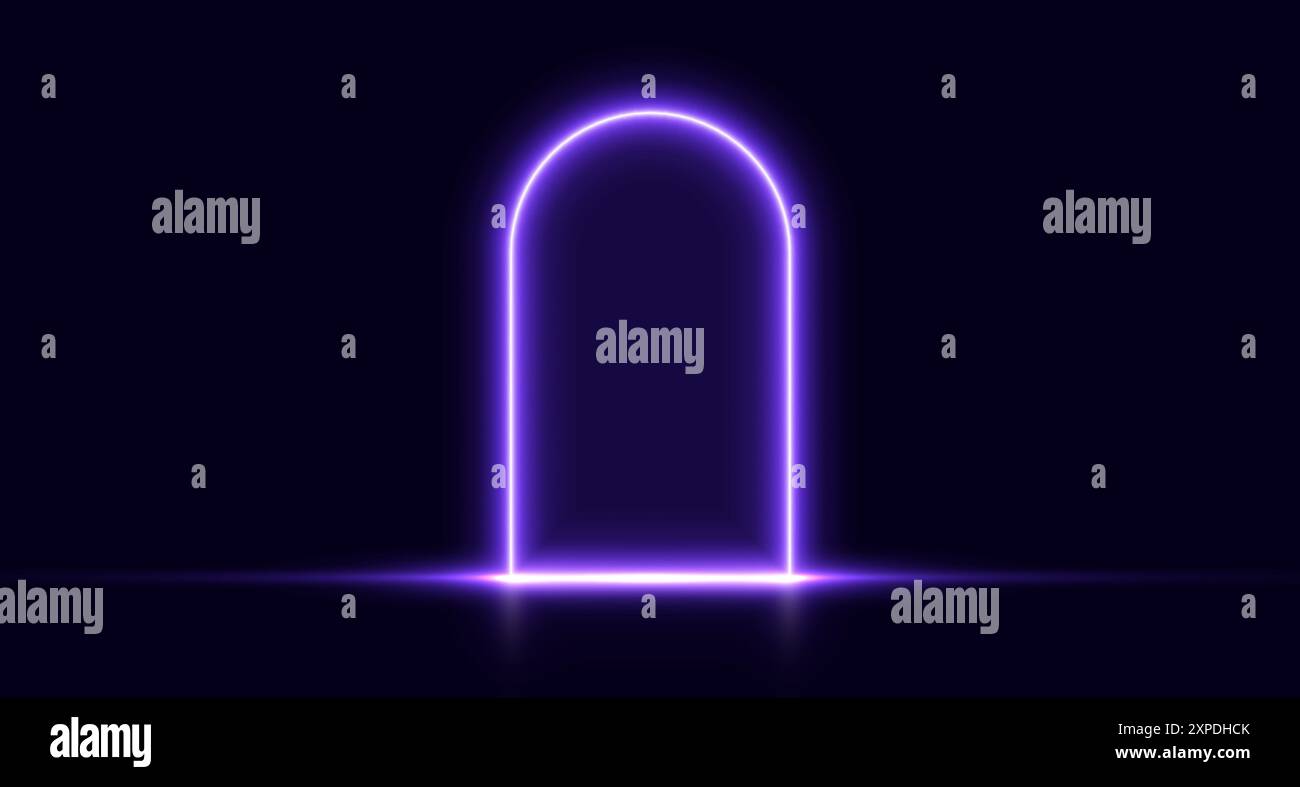 Neon frame led arch Stock Vector Images - Alamy