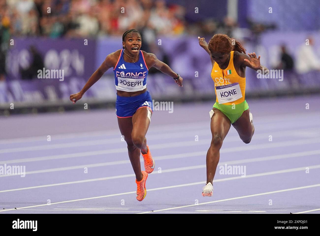 August 05 2024: Gemima Joseph (France) competes during the Women's 200m ...