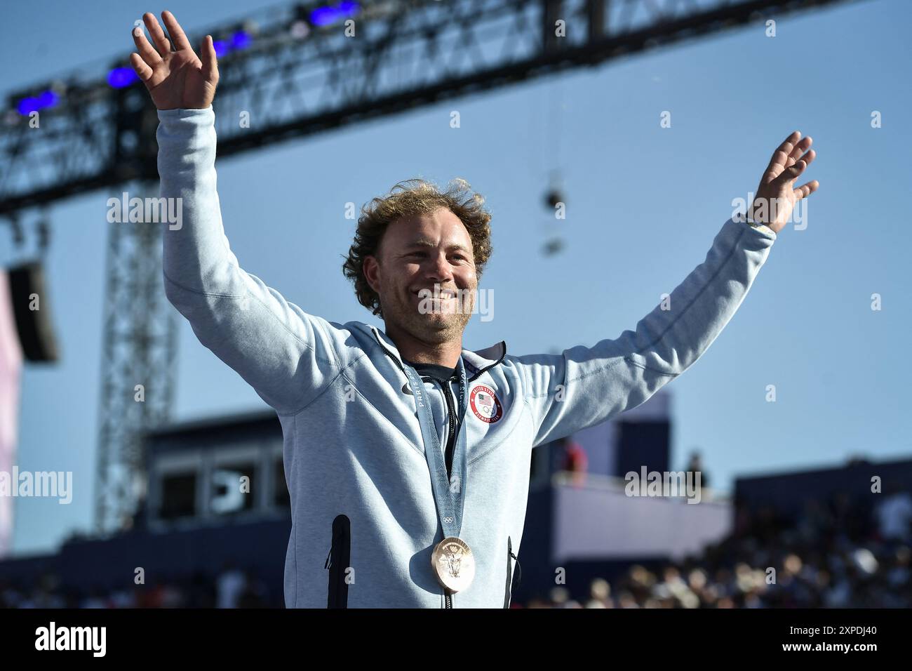 Paris, France. 05th Aug, 2024. Bronze medallist in the men's 49er skiff ...