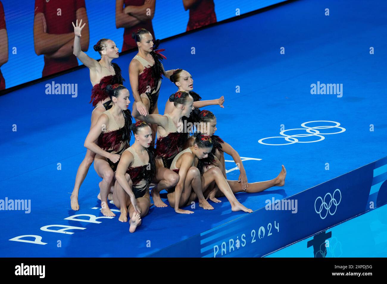 Team Canada compete in the technical routine of artistic swimming at ...
