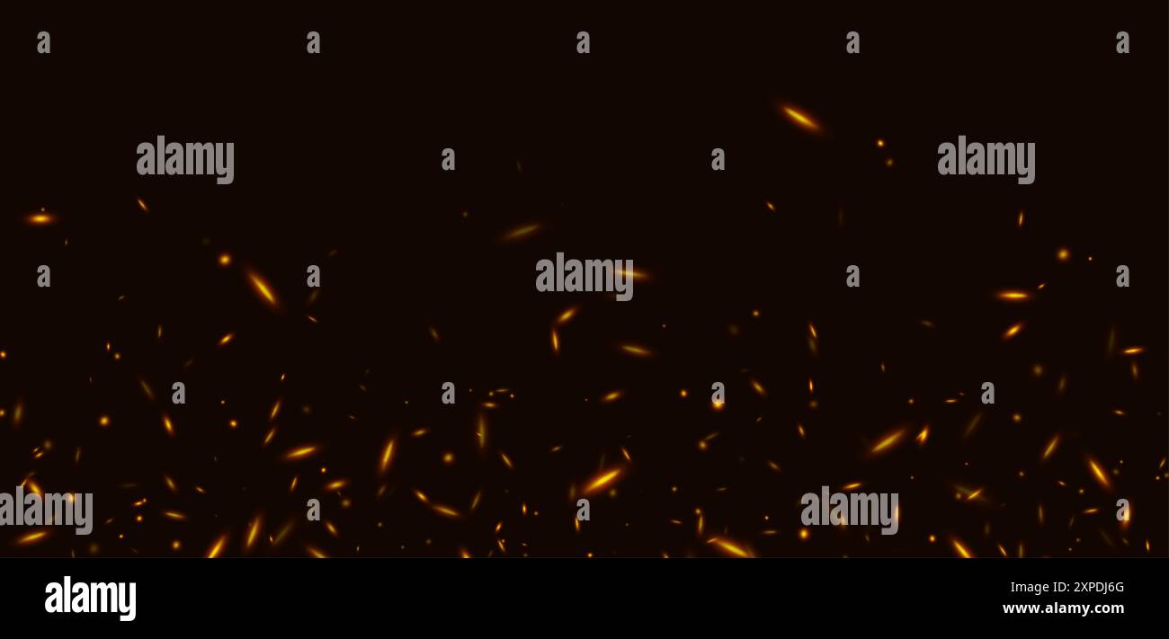 Fire sparks, abstract glowing embers, heat sparkles, flying flame ...