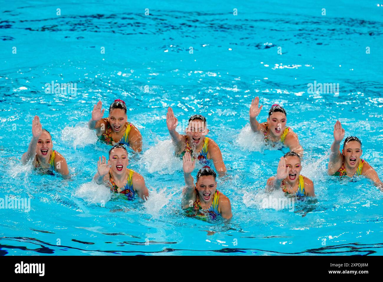 Team Australia compete in the technical routine of artistic swimming at ...