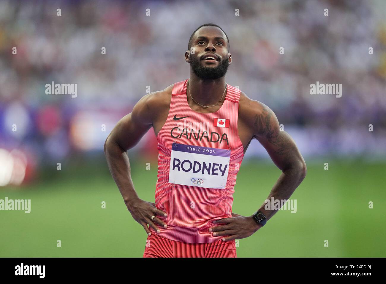 Saint Denis, France. 05th Aug, 2024. Canada's Brendan Rodney, looks up ...