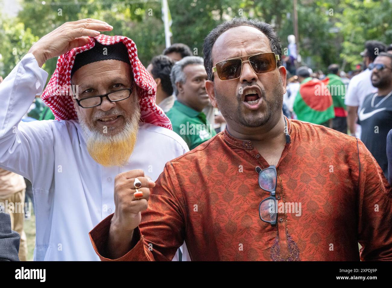 London, UK. 5th Aug, 2024. UK Bangladeshis celebrate in the Altab Ali Park in East London the ...