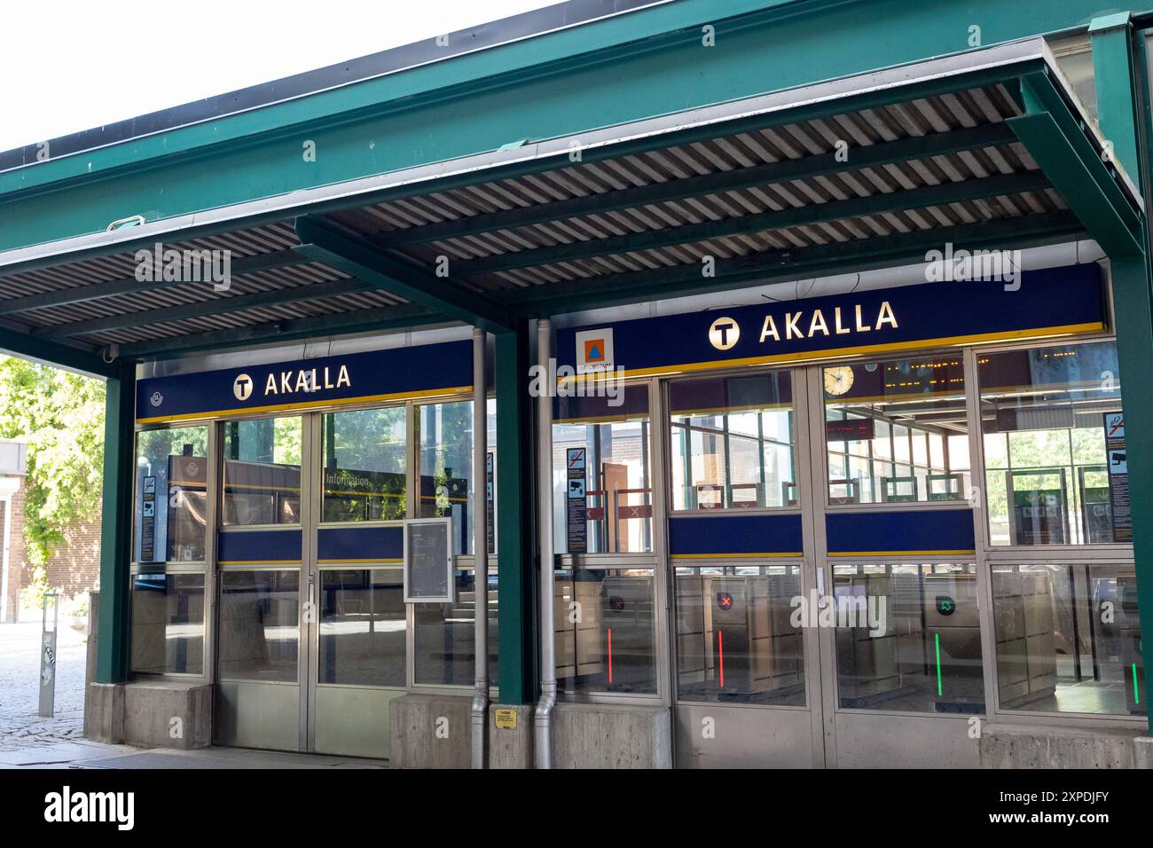 Stockholm, Sweden - June 15 2024: Entrance to Akalla underground ...