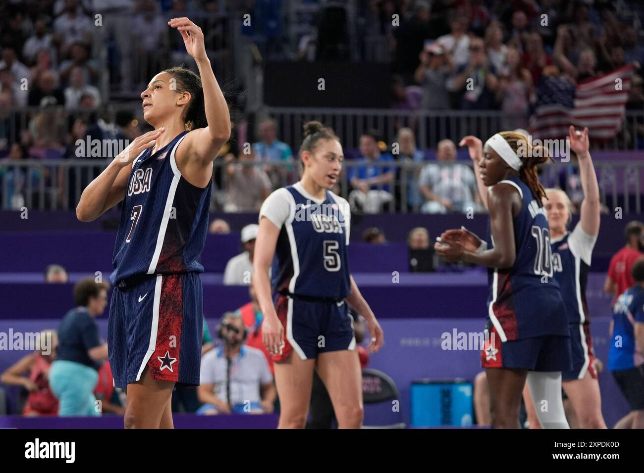 United States' Cierra Burdick (7) celebrates their win over Canada ...