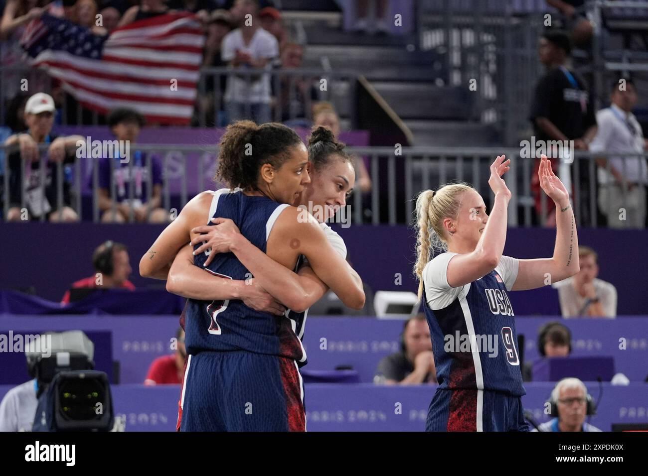 The United States celebrates their win over Canada after a women's 3x3 ...