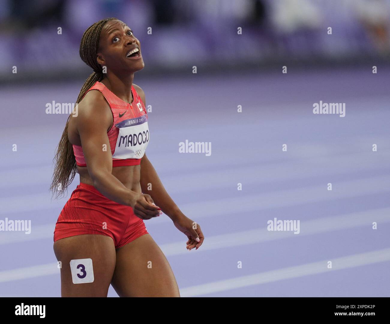 Saint Denis, France. 05th Aug, 2024. Canada's Jacqueline Madogo looks ...