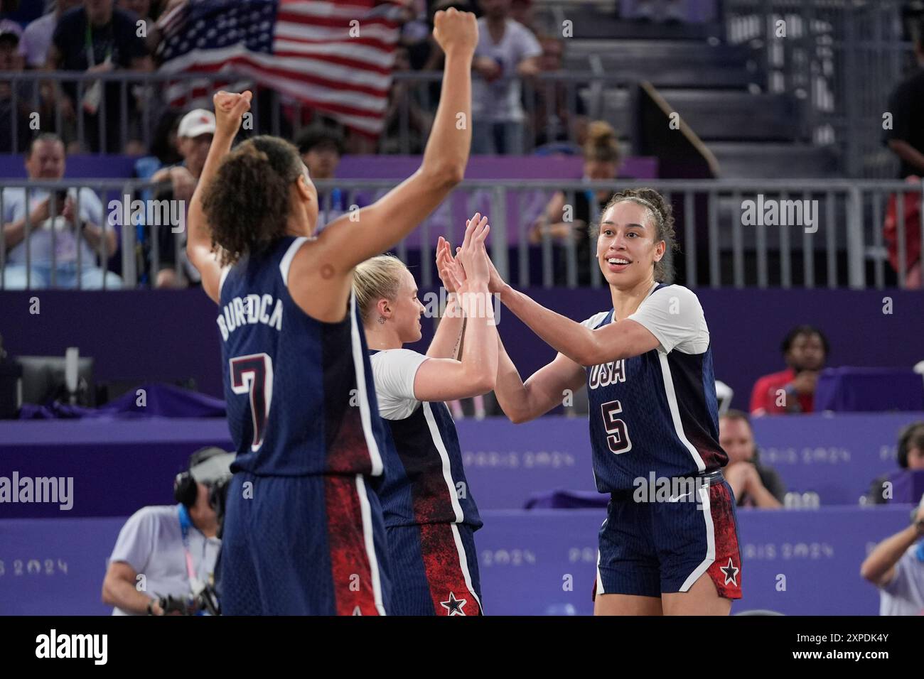 The United States celebrates their win over Canada after a women's 3x3 ...