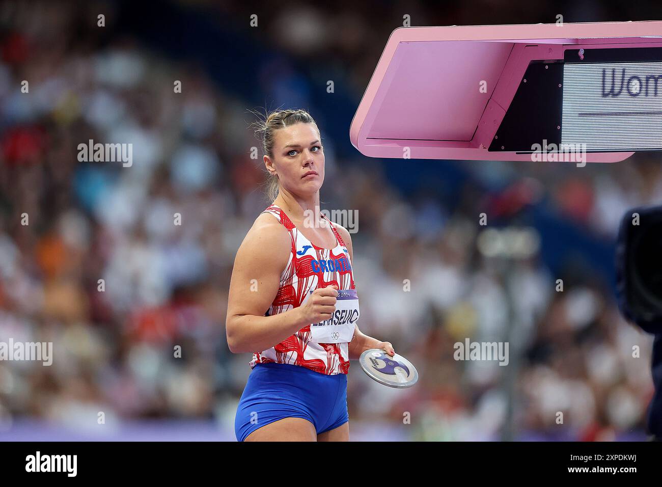 Paris, France. 05th Aug, 2024. Sandra Elkasevic of Croatia reacts ...