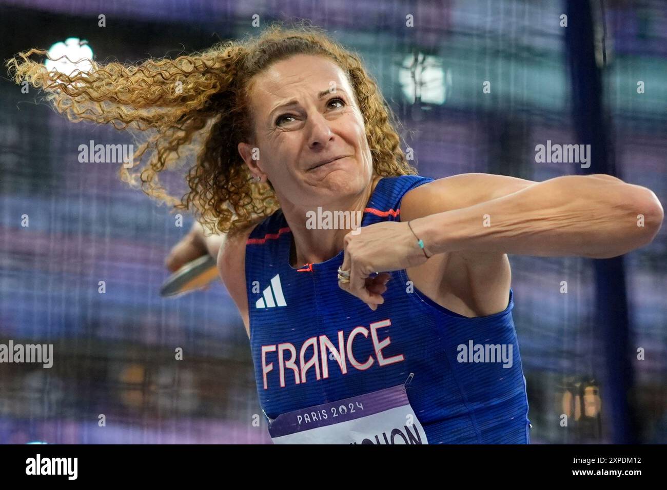 Melina Robert-Michon, of France, competes during the women's discus ...