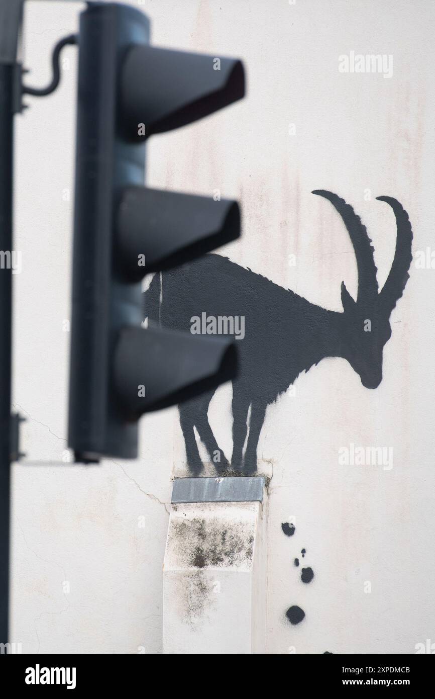 London, UK. 05 Aug 2024. People take photos of Street Artist Banksy's ...