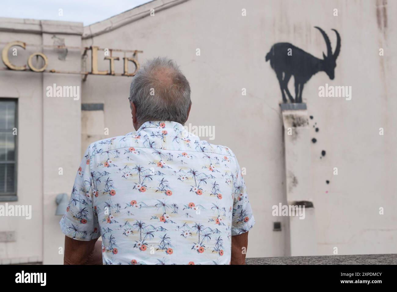 London, UK. 05 Aug 2024. People take photos of Street Artist Banksy's ...