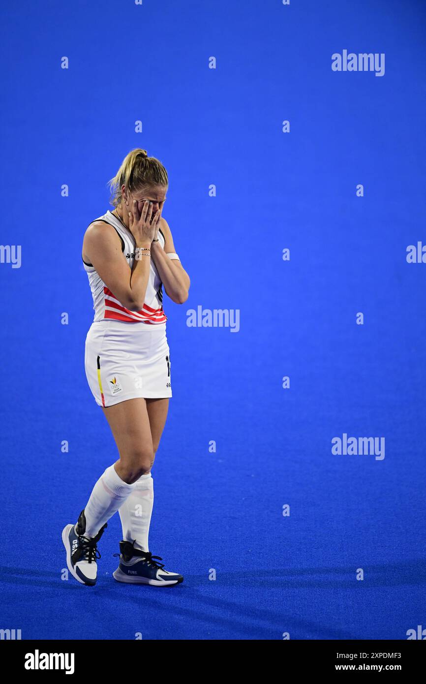 Paris, France. 05th Aug, 2024. Belgium's Alix Gerniers celebrates after ...
