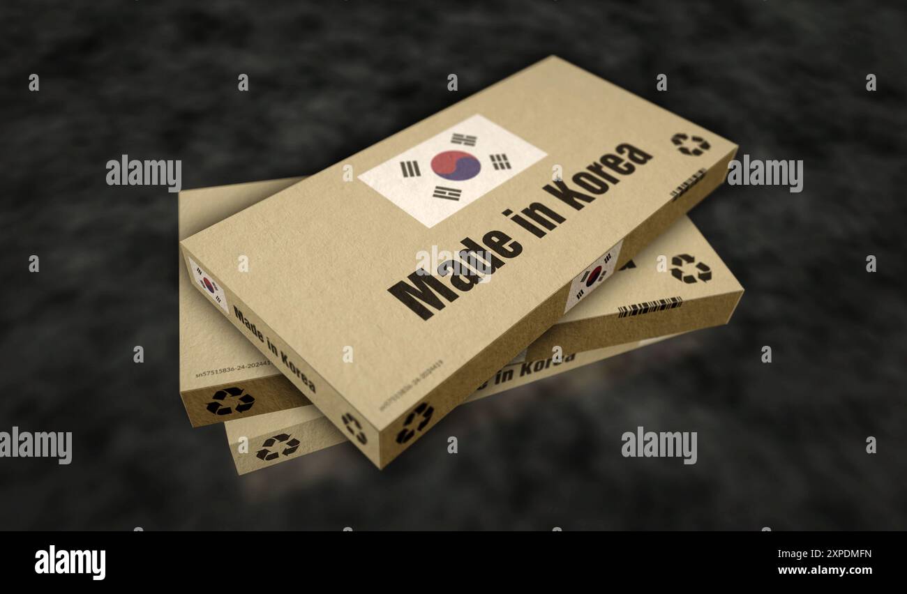 Made in Korea box production line. Manufacturing and delivery. Product ...