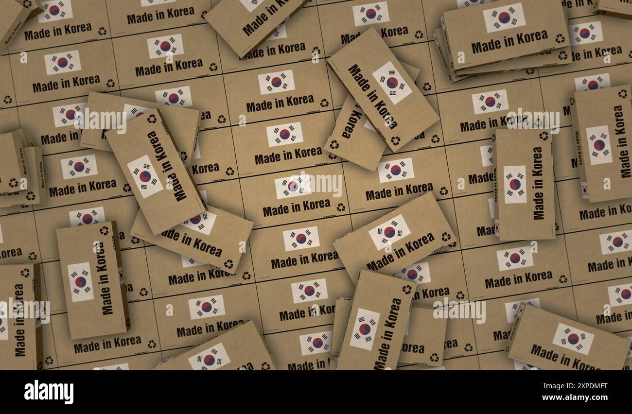 Made in Korea box production line. Manufacturing and delivery. Product ...