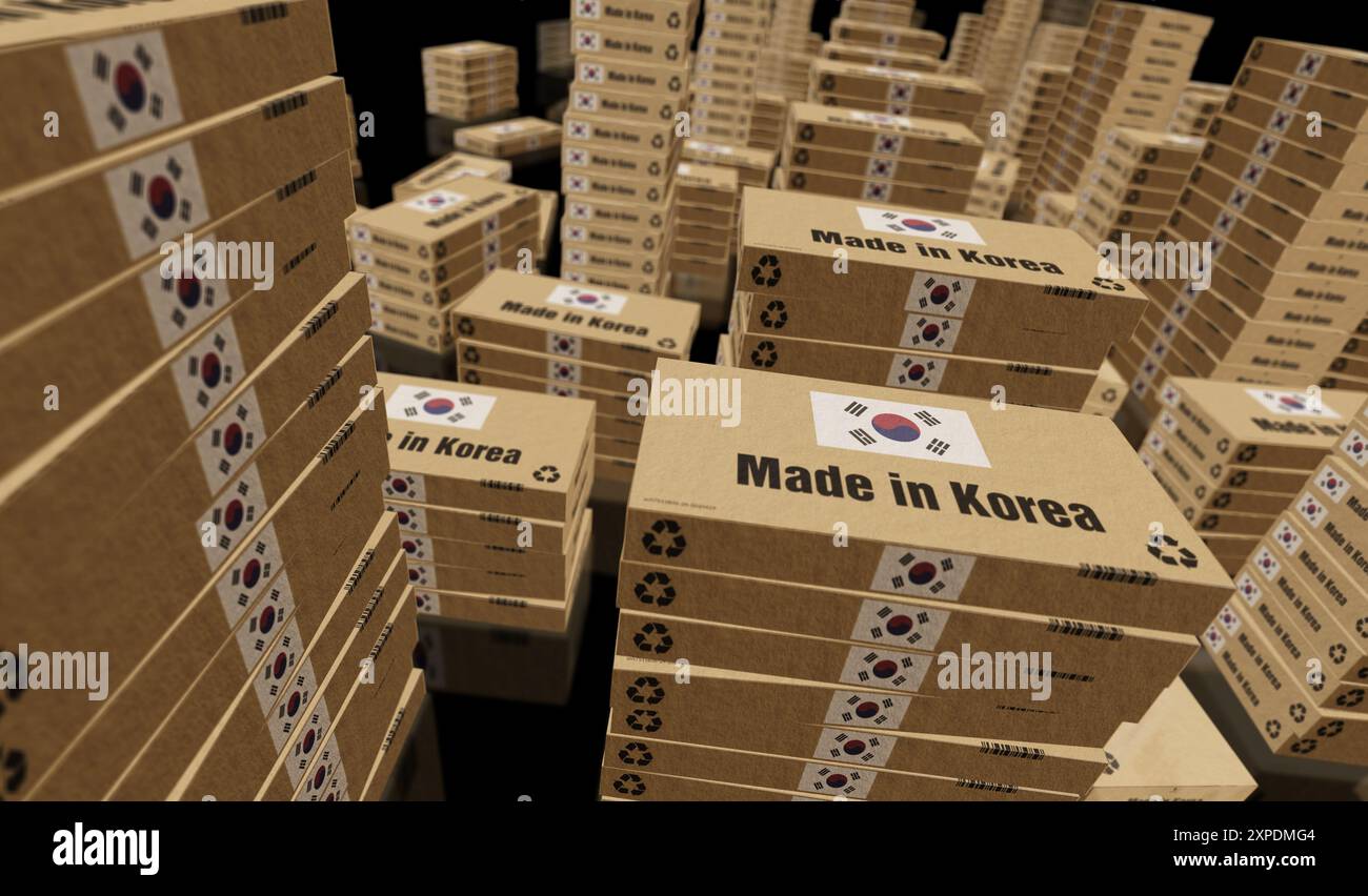 Made in Korea box production line. Manufacturing and delivery. Product ...