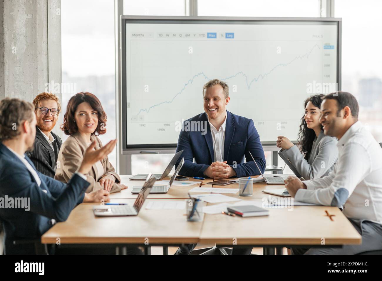 Diverse business professionals gather corporate hi-res stock ...