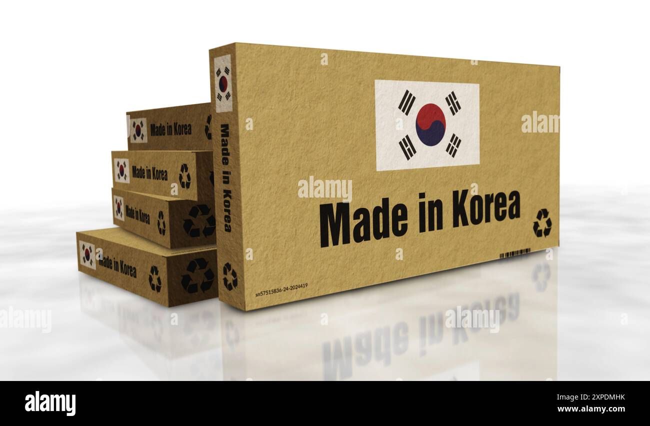 Made in Korea box production line. Manufacturing and delivery. Product ...