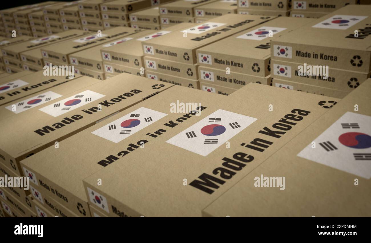 Made in Korea box production line. Manufacturing and delivery. Product ...