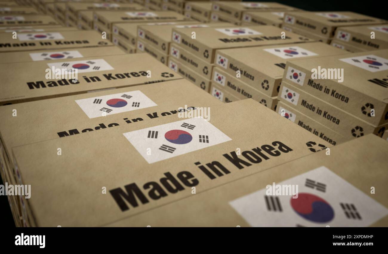 Made in Korea box production line. Manufacturing and delivery. Product ...