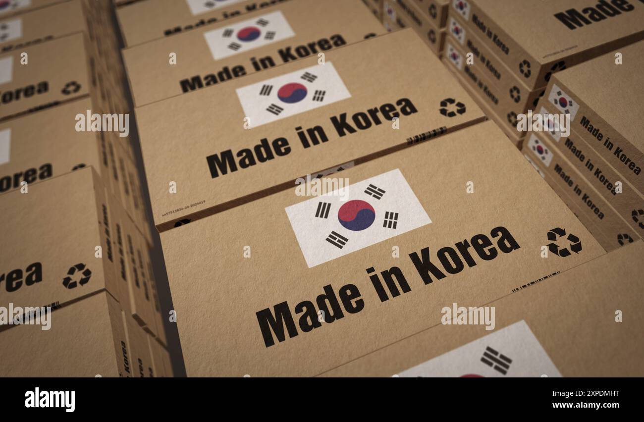 Made in Korea box production line. Manufacturing and delivery. Product ...