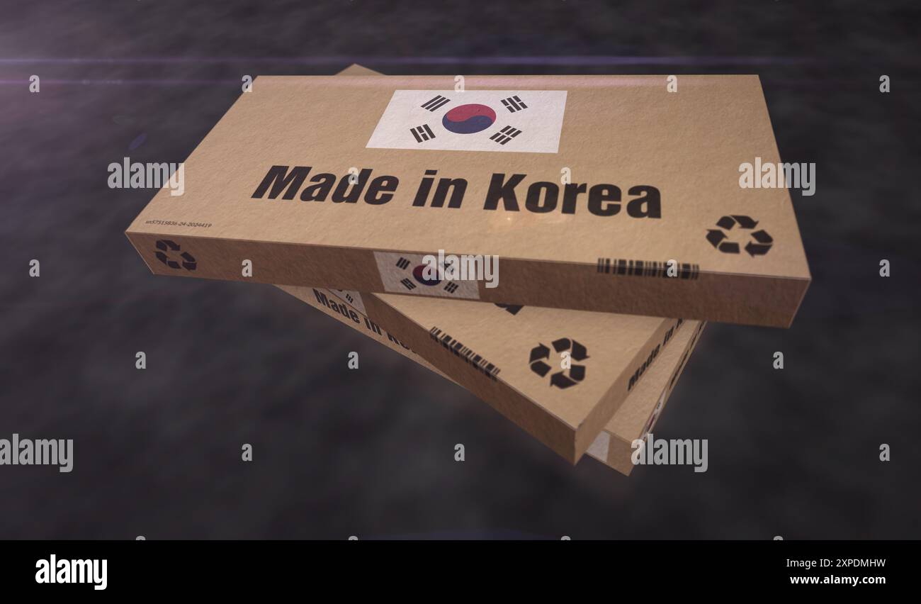 Made in Korea box production line. Manufacturing and delivery. Product ...