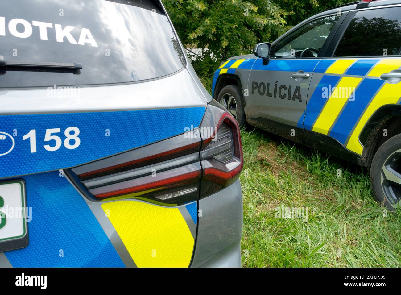 Marking of Slovak police cars Slovakia Police car Europe Stock Photo ...