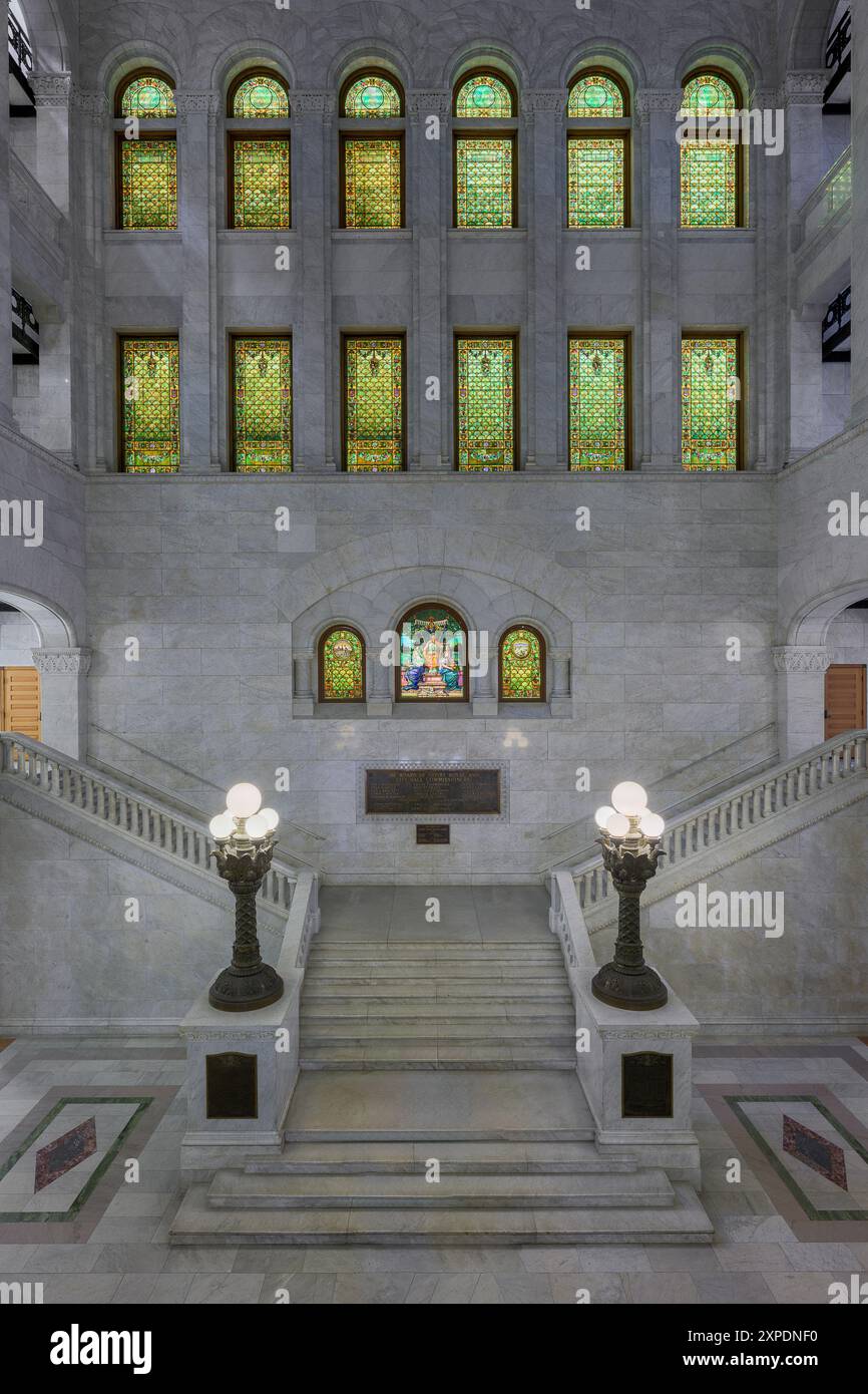 Staircase in the lobby of the historic Minneapolis City Hall at 350 S ...