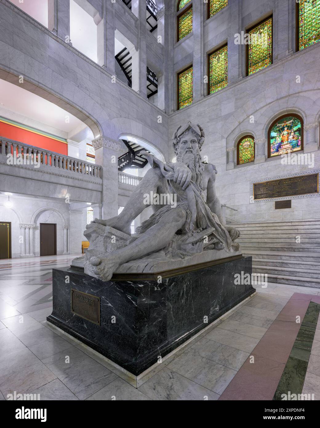 Father of Waters statue in the lobby of the historic Minneapolis City ...