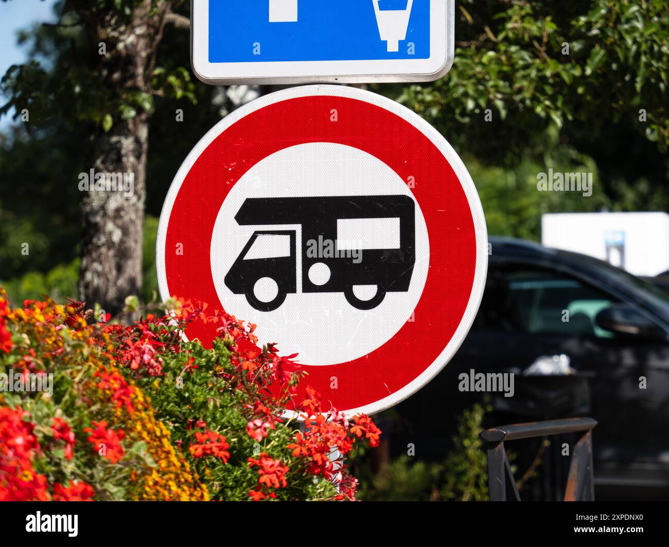 Motor home circulation forbidden vertical round traffic signal Stock ...