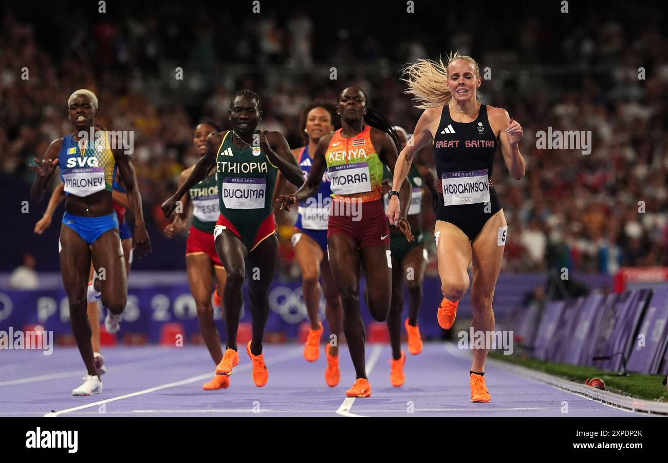 Great Britain's Keely Hodgkinson crosses the line to Women's 800m Final ...