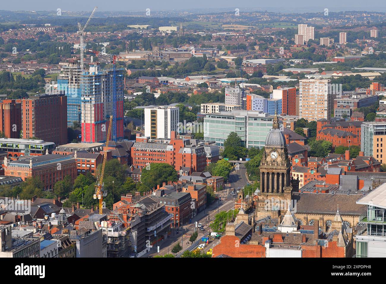 An elevated view in Leeds City Centre from the rooftop of the new Scape ...