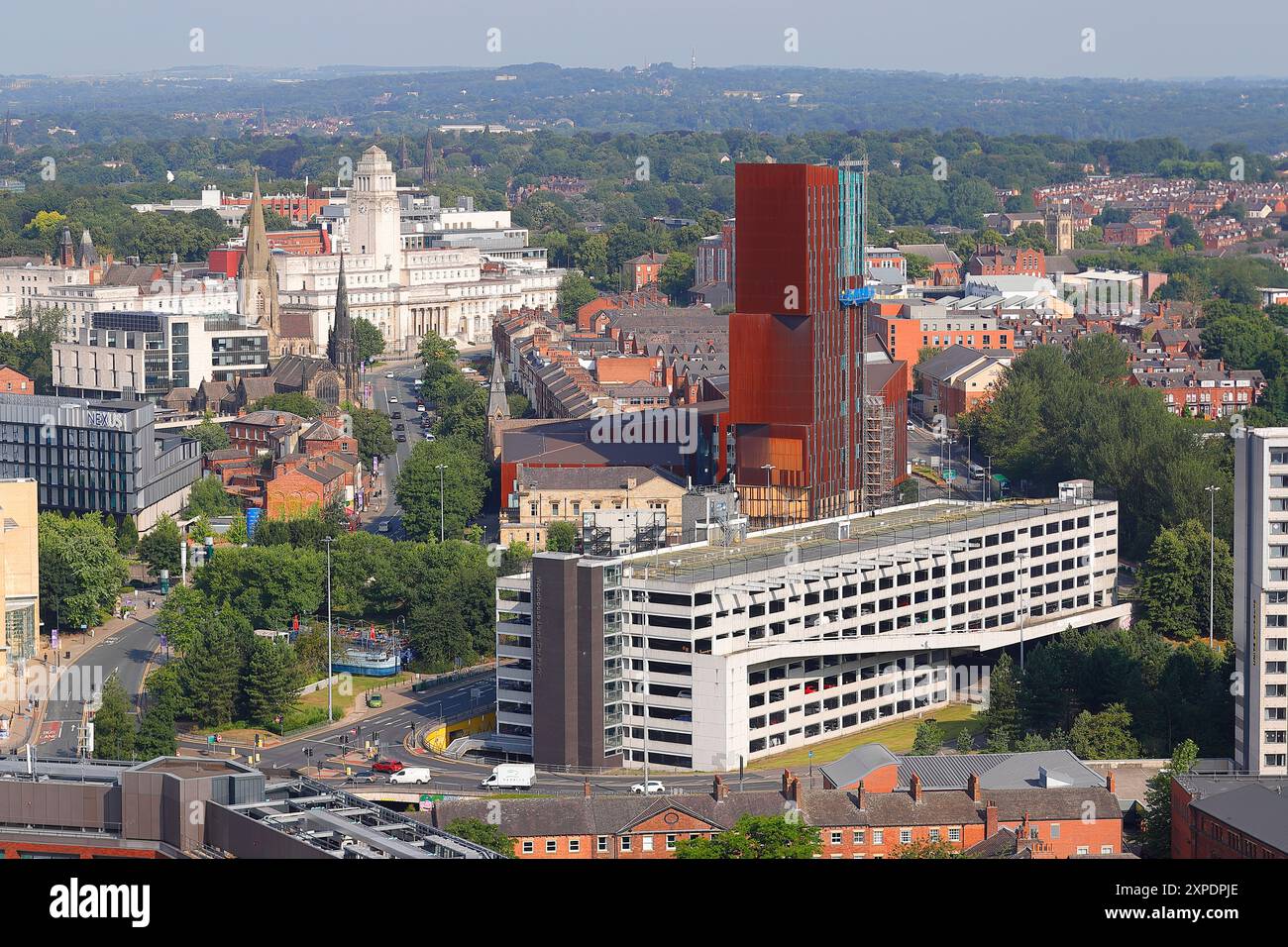 A view of Woodhouse Lane Car Park,Broadcasting Tower & Leeds University ...