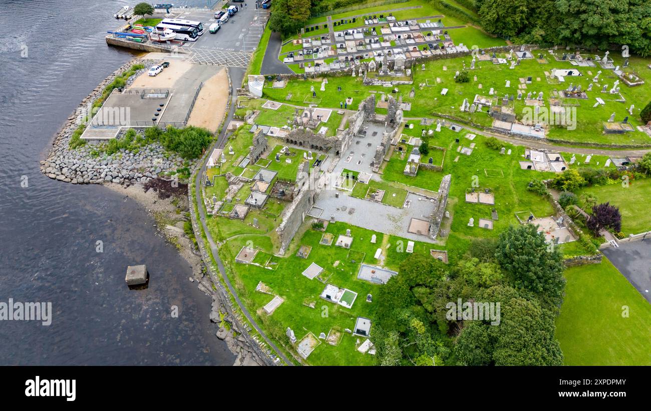 The historic Abbey Graveyard in Donegal town, which was build by Hugh O ...
