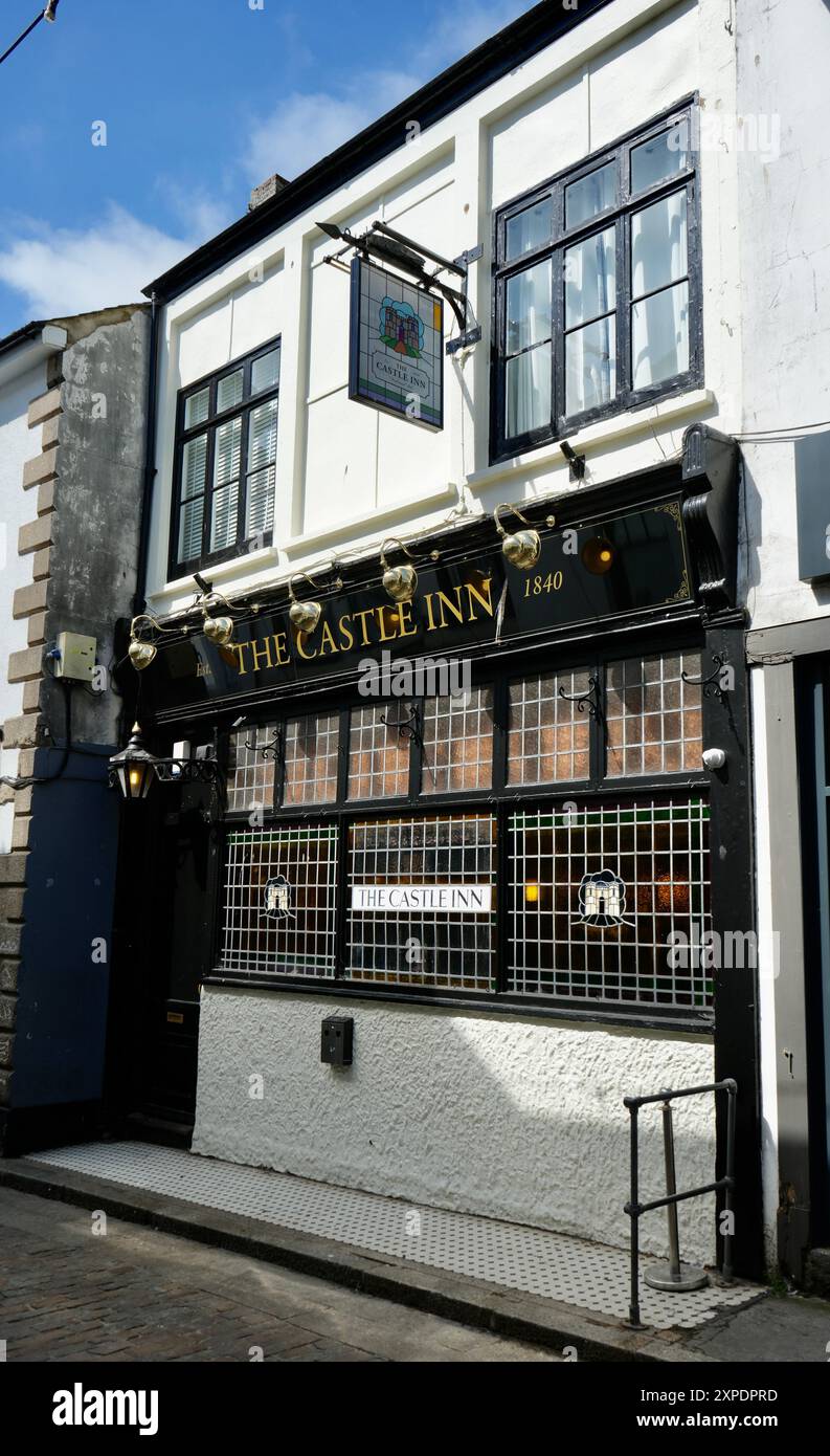 The Castle Inn, Fore St St Ives, built in 1840. A traditional English ...