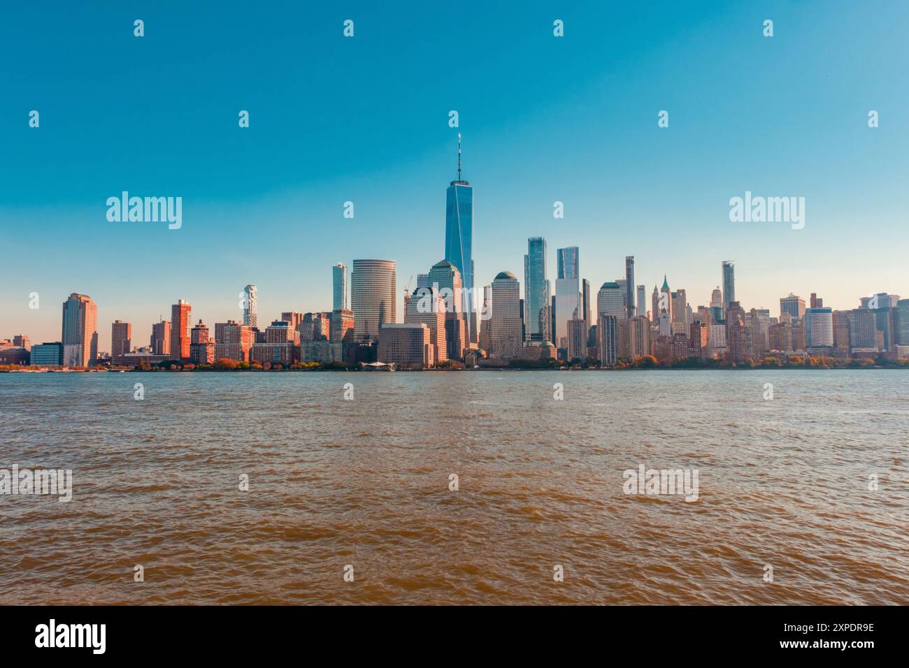 New York cityscape. One World Trade Center. WTC memorial. New York ...