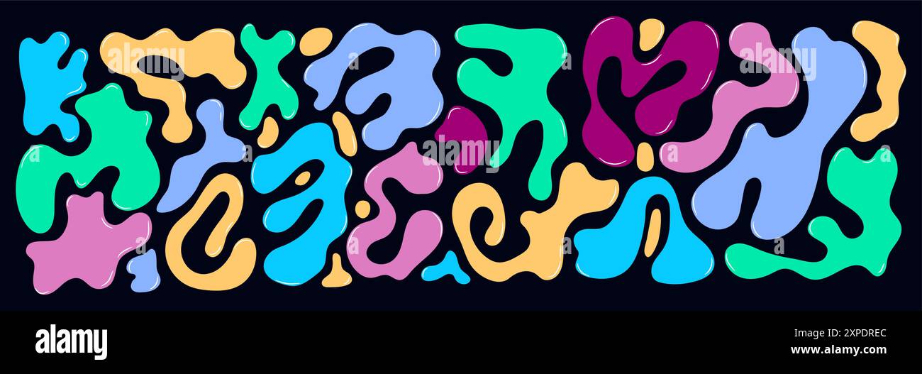 Liquid abstract, funky, retro, organic blob shapes Stock Vector Image ...