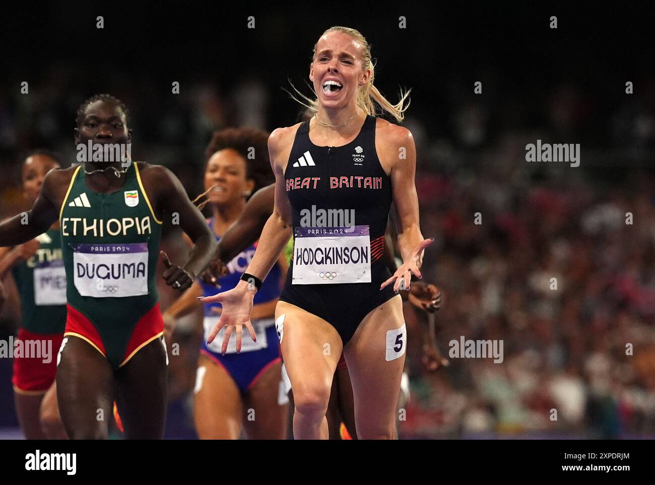 Great Britain's Keely Hodgkinson celebrates winning the Women's 800m ...