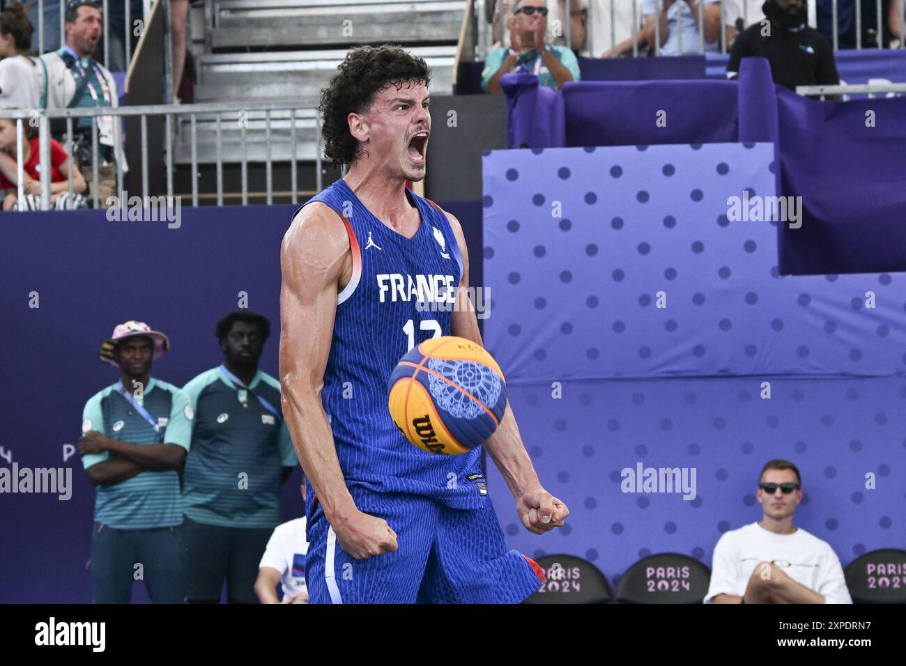 Jules Rambaut of France, 3x3 Basketball, Men's Semifinal between Latvia ...