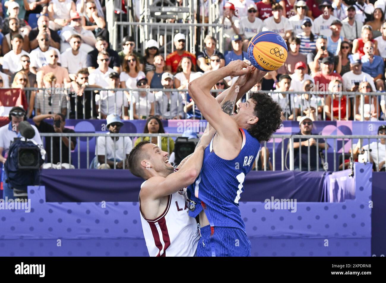 Jules Rambaut of France, 3x3 Basketball, Men's Semifinal between Latvia ...